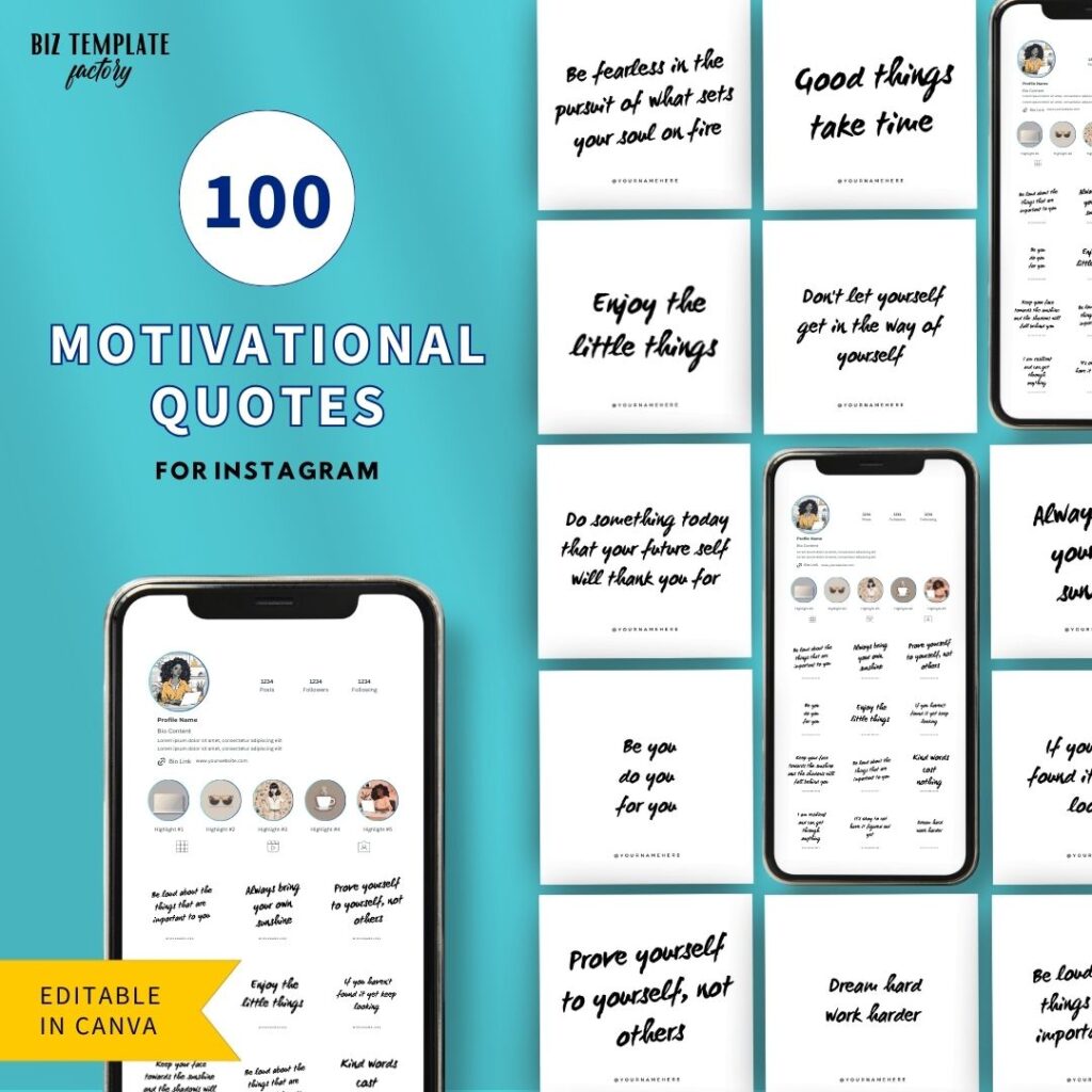 100 Motivational Quotes for Instagram – Biz Template Factory